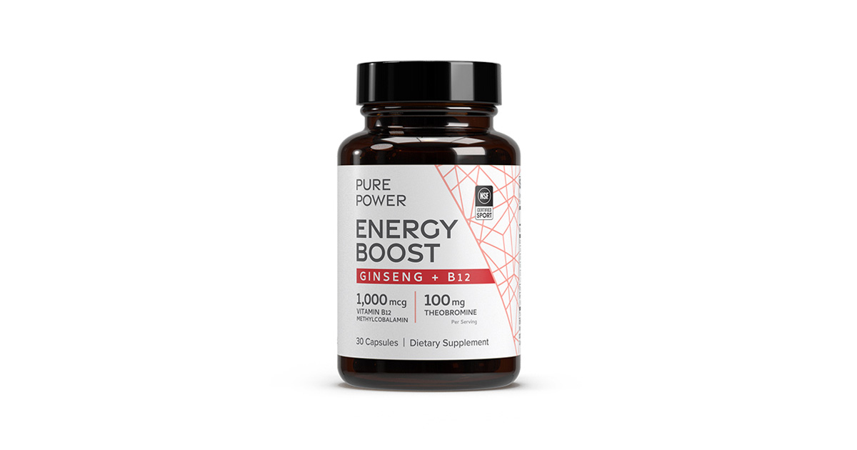 Pure Power Energy Boost Ginseng + B12 - NSF Certified for Sport®