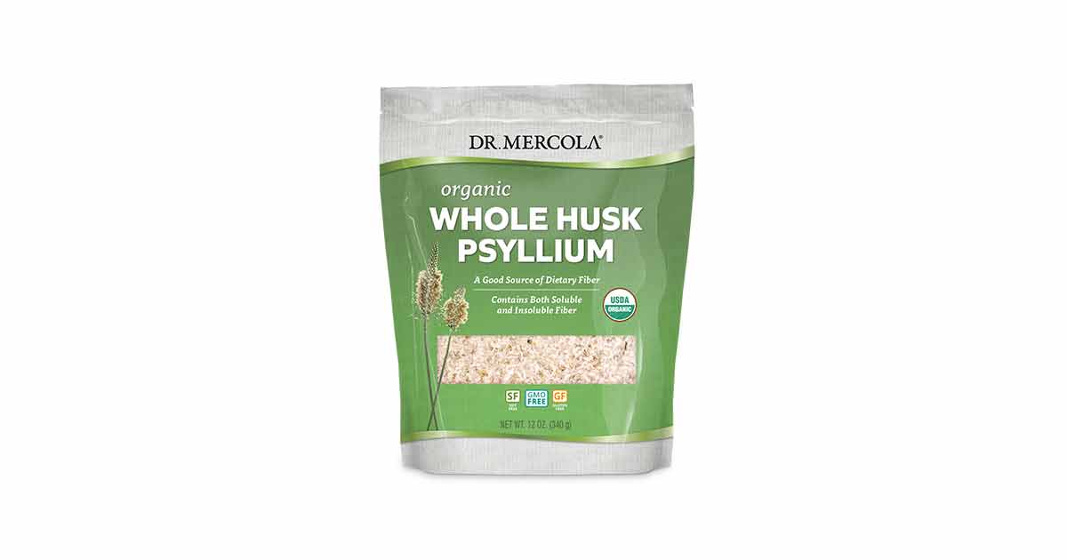100% Organic Whole Husk Psyllium Fiber Supplement