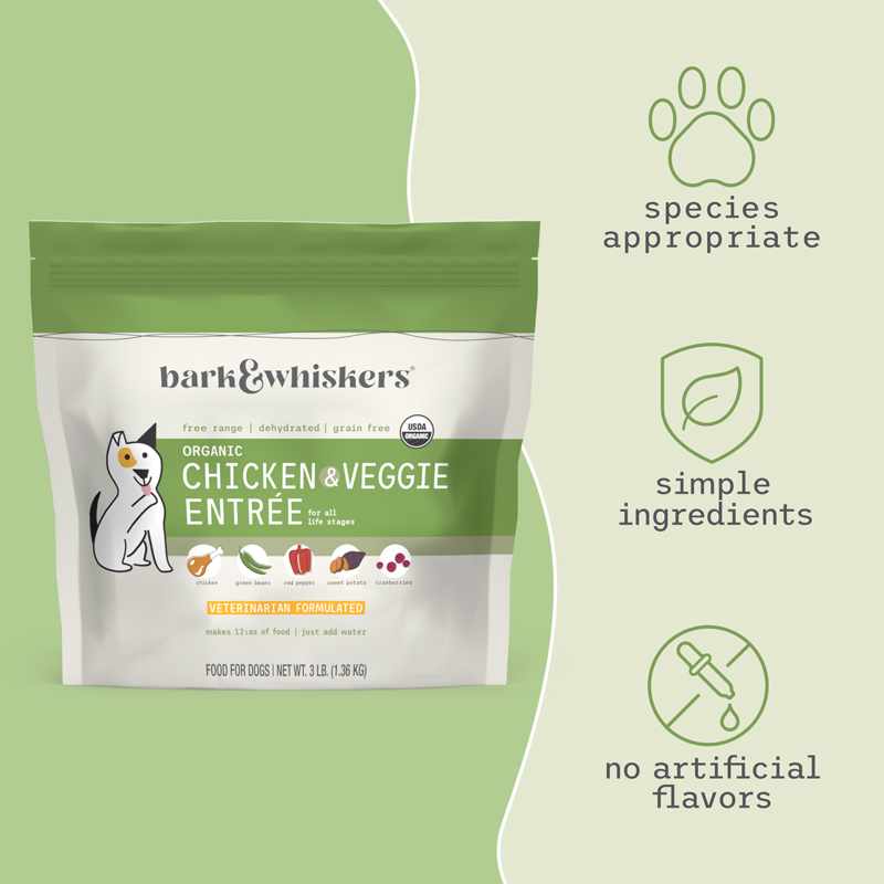 Bark & Whiskers® Organic Chicken & Veggie Entree, 3 lbs | Mercola Market